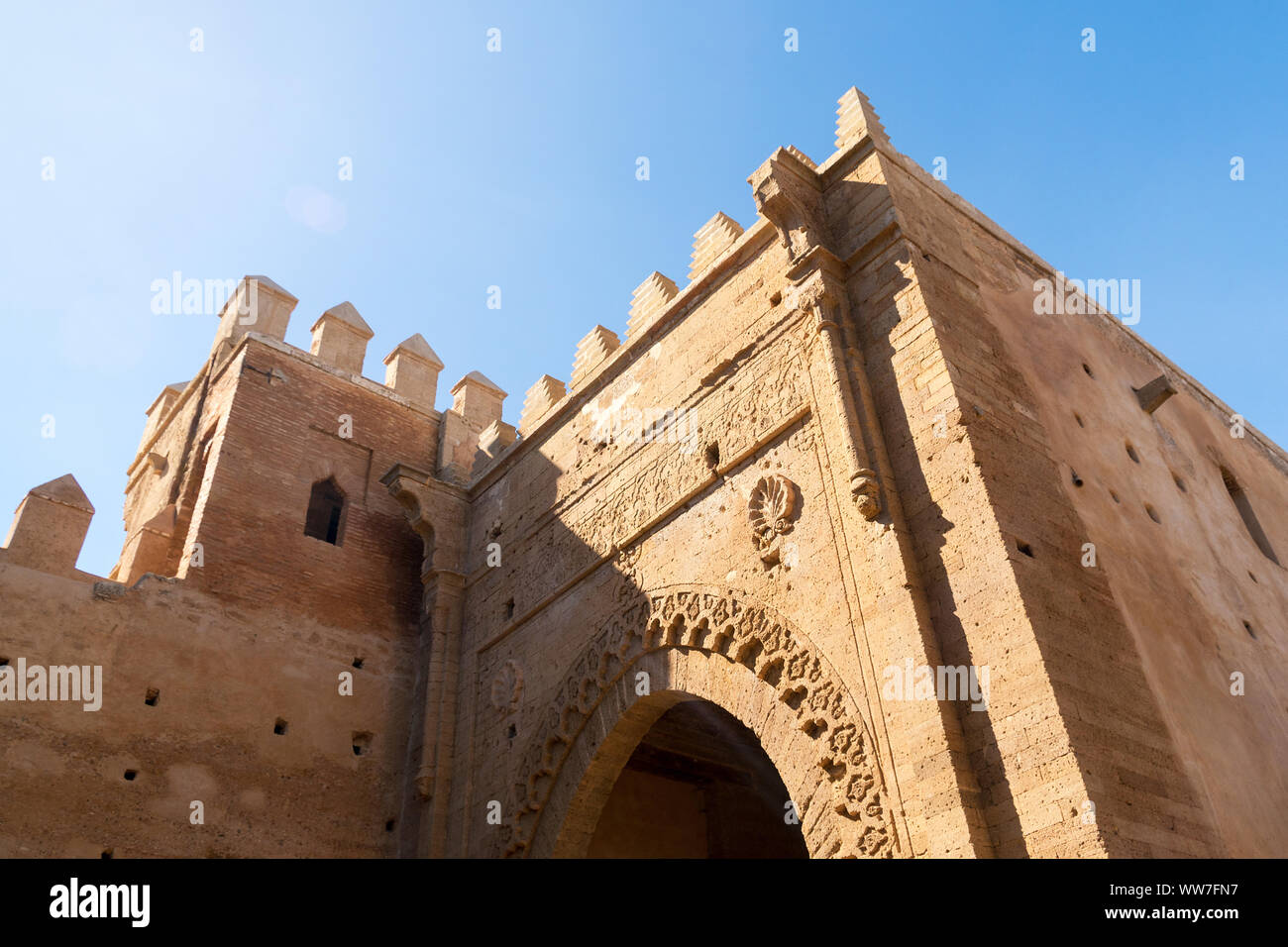 Morocco, Rabat, necropolis Chellah, Sultan's tombs, gate Stock Photo ...