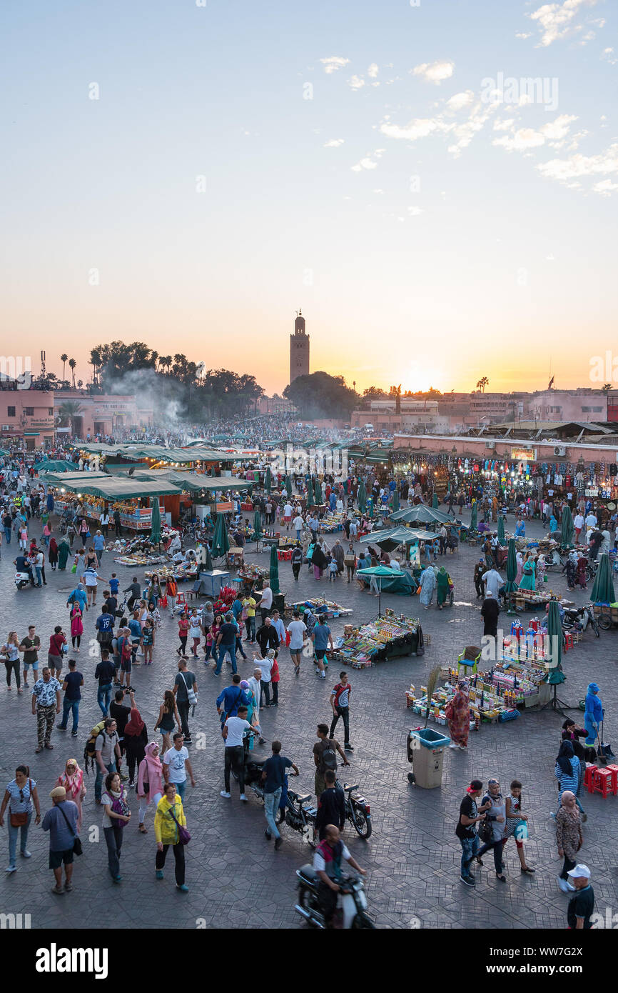 Morocco, Marrakech, Medina, Place Djemaa El Fna Stock Photo - Alamy