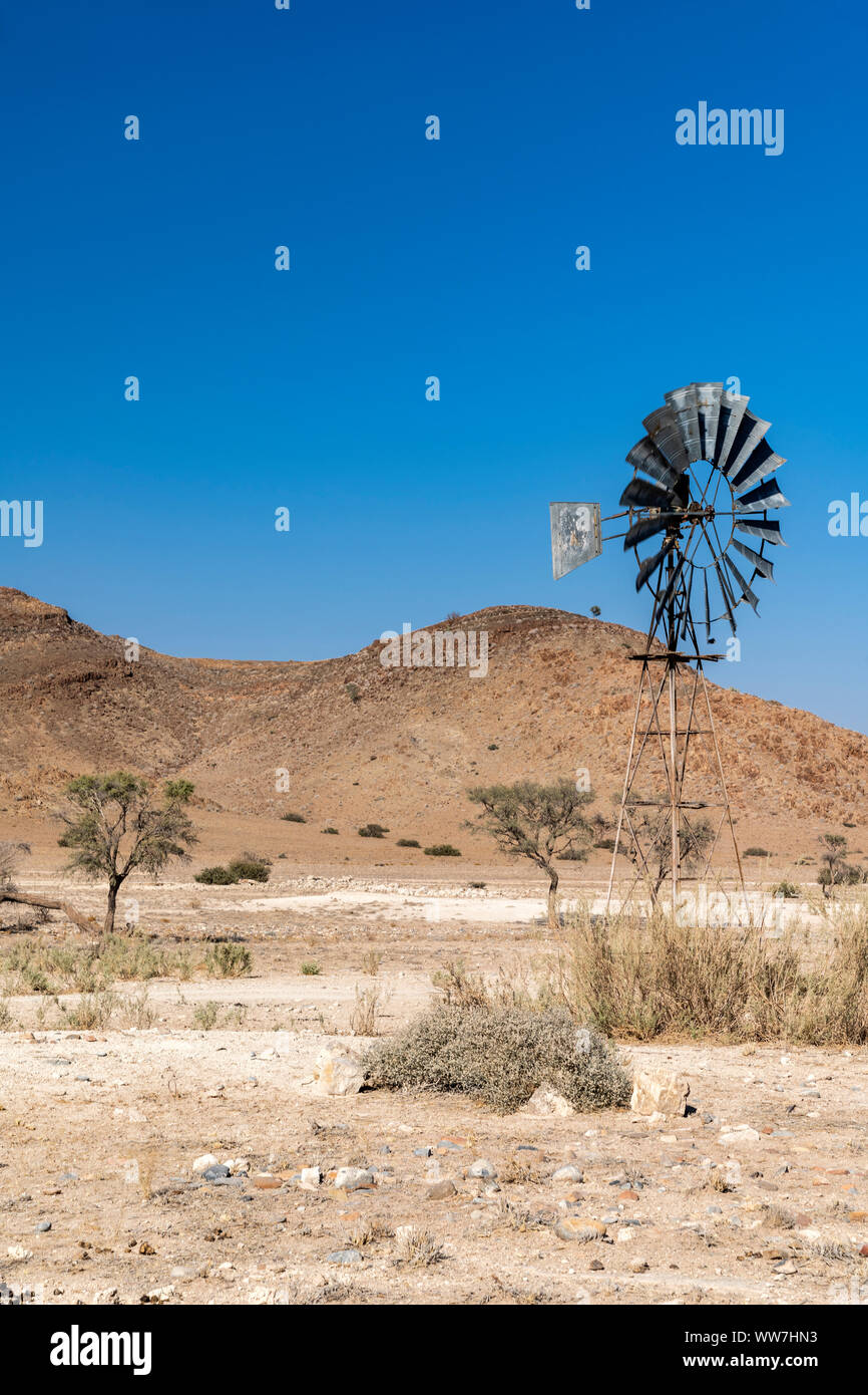 Windmill, Solitaire, Khomas, Namibia Stock Photo - Alamy
