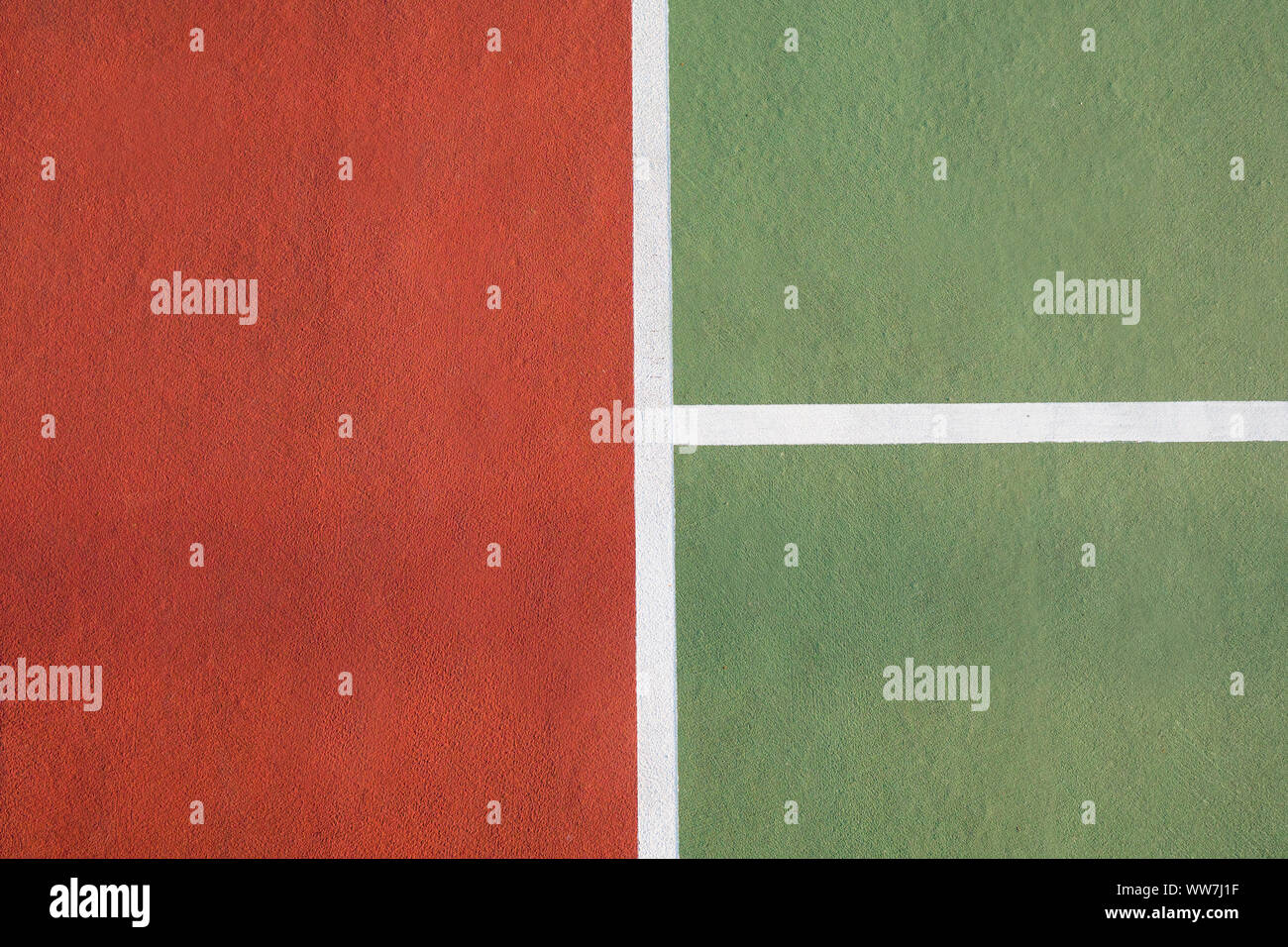 Marking on the tennis court close up in red and green color Stock Photo ...