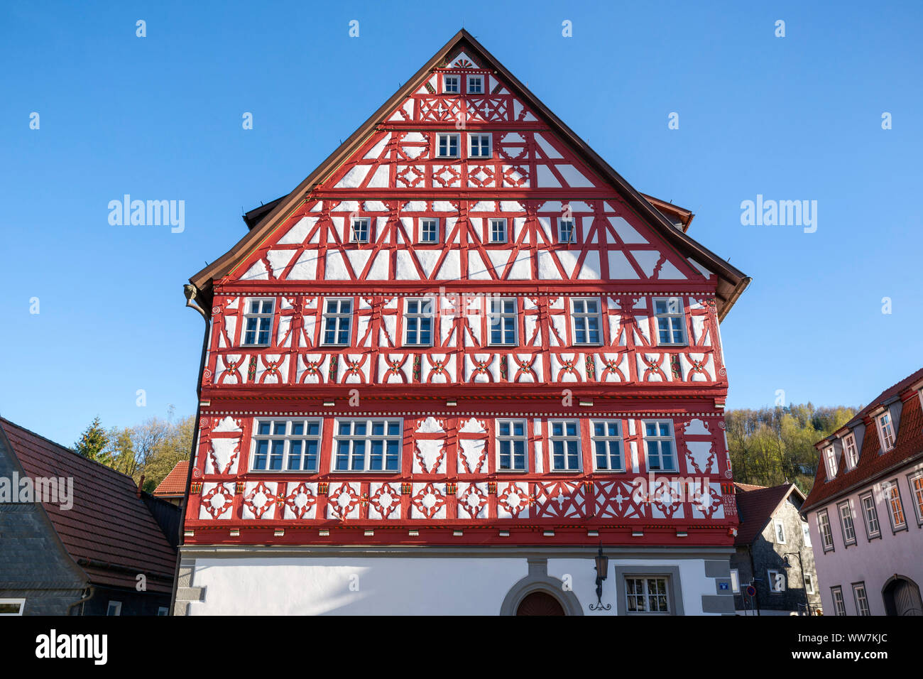 Germany, Thuringia, Suhl-Heinrichs, former town hall in the Meininger ...