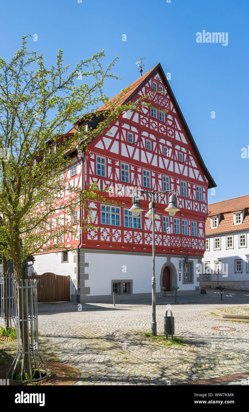 Germany, Thuringia, Suhl-Heinrichs, former town hall in the Meininger ...