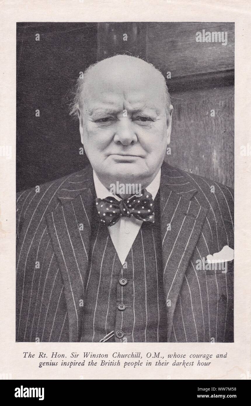 Book plate / print of ' Rt. Hon, Sir Winston Churchill'. British ...