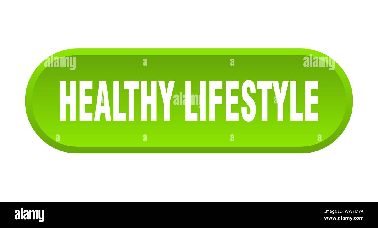healthy lifestyle button. healthy lifestyle rounded green sign. healthy ...