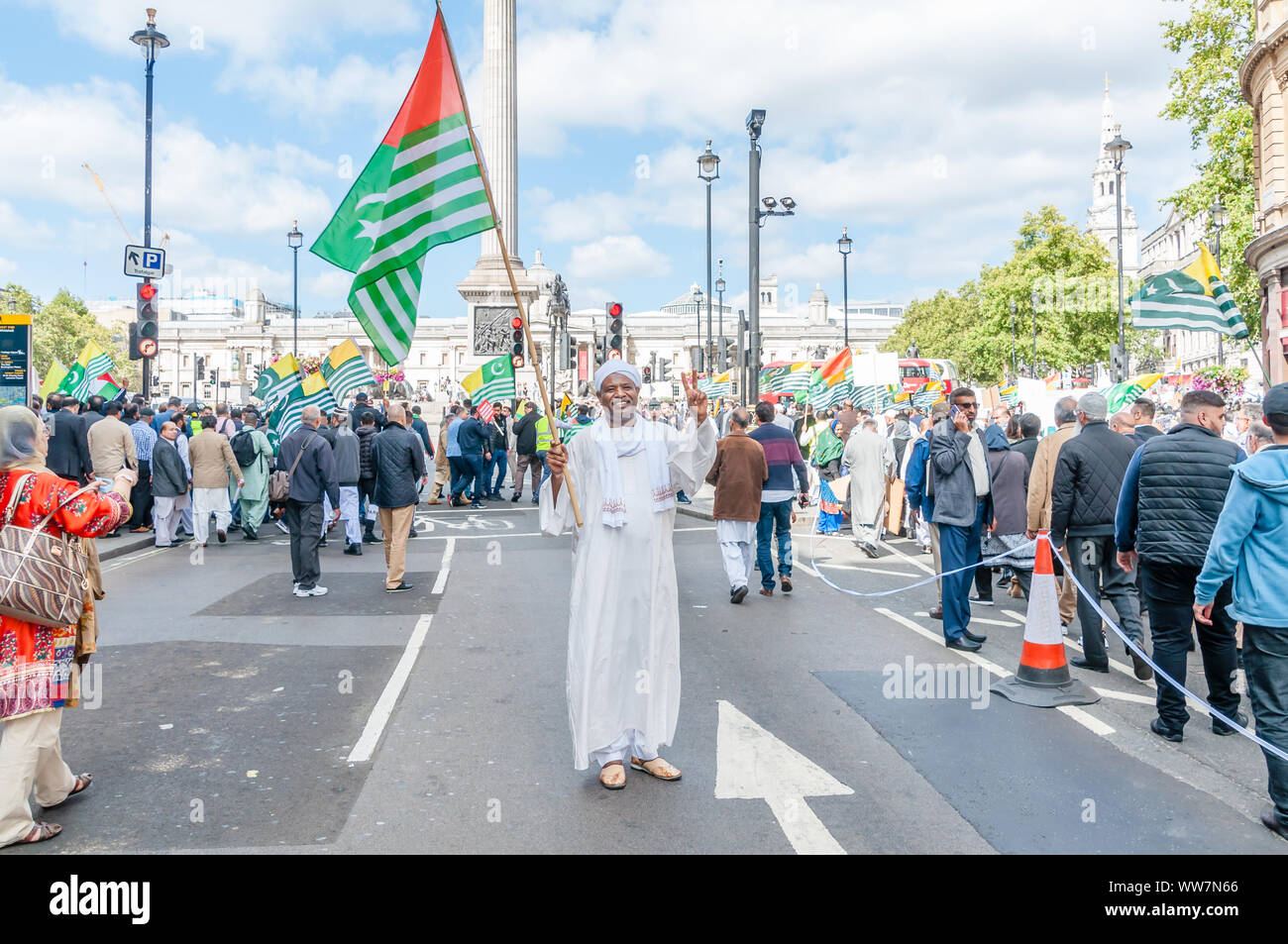 London, England, UK. September 03, 2019:Protestors on the Kashmir free ...