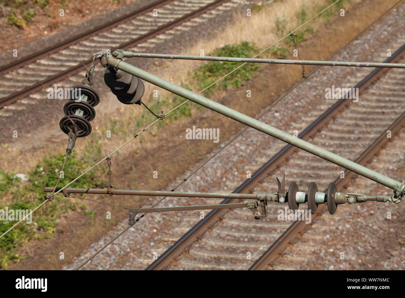 Railway with catenary hi-res stock photography and images - Alamy