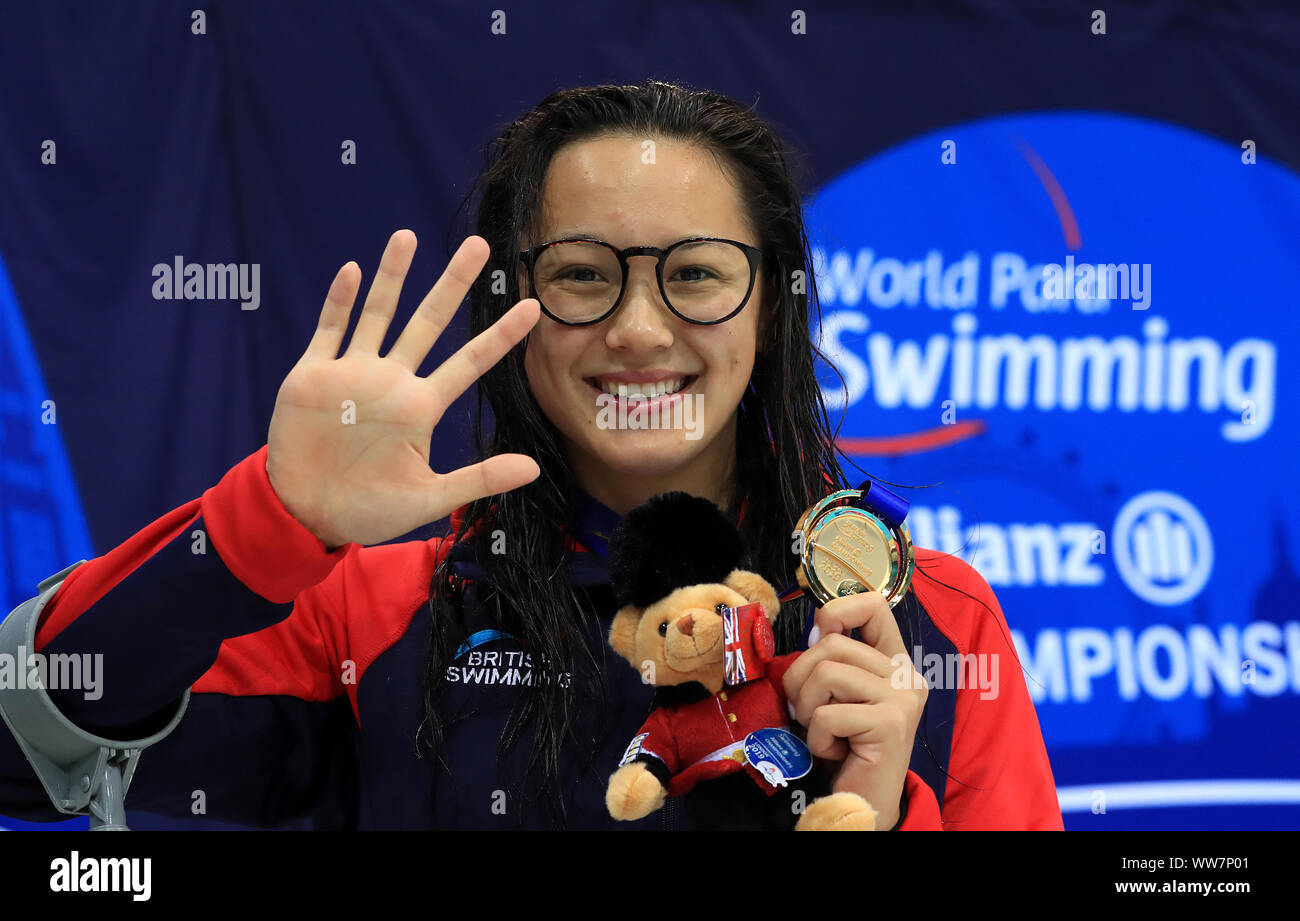 Great Britain's Alice Tai poses with her gold medal after winning the ...