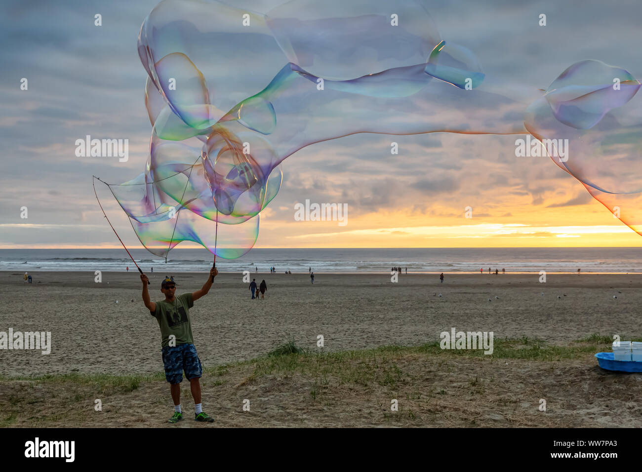 Bubble man at the beach hi-res stock photography and images - Alamy