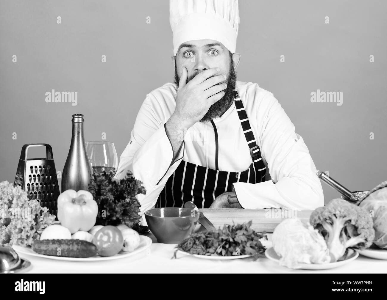 In love with healthy food. Vitamin. man use kitchenware. Professional ...