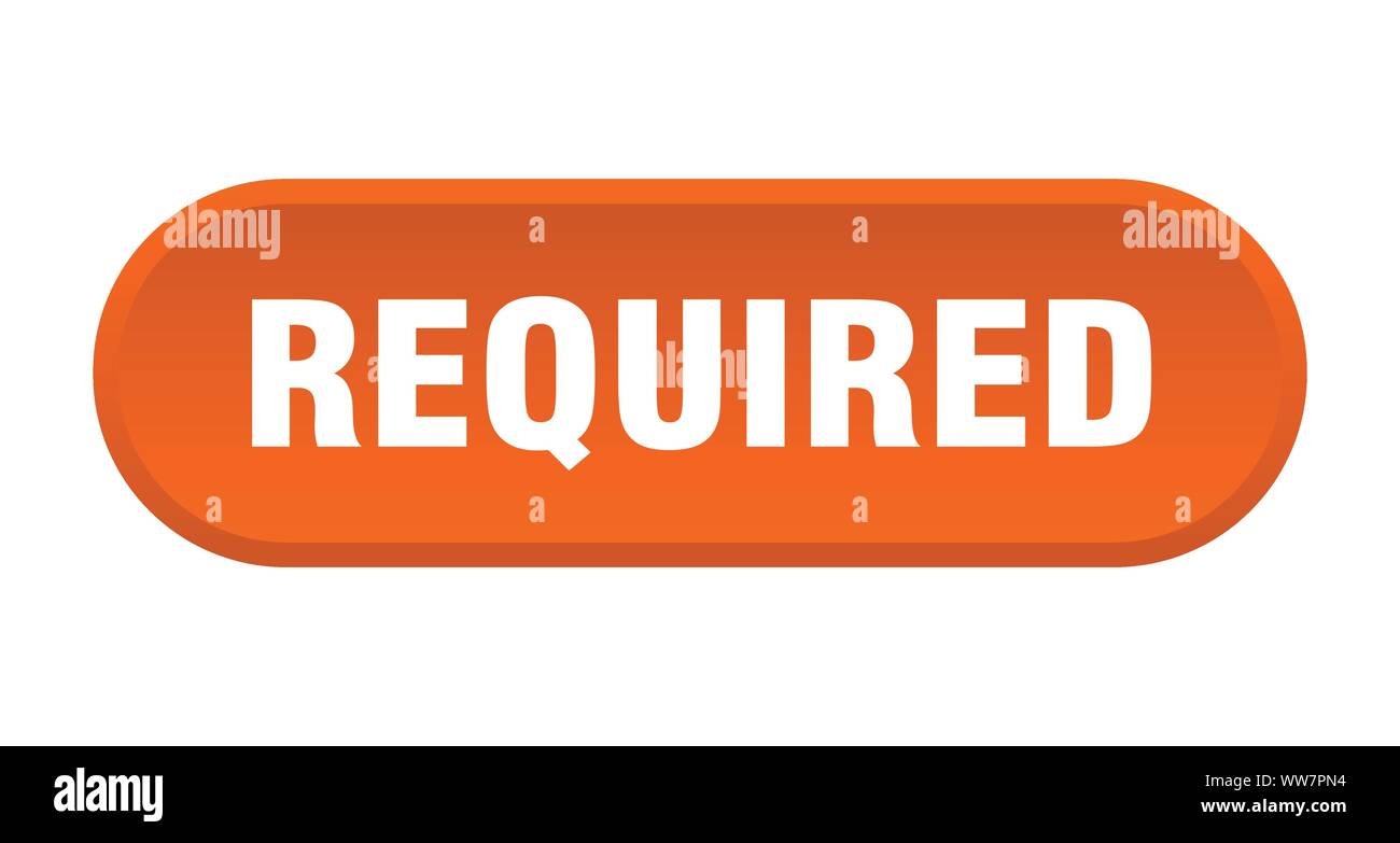 required button. required rounded orange sign. required Stock Vector ...