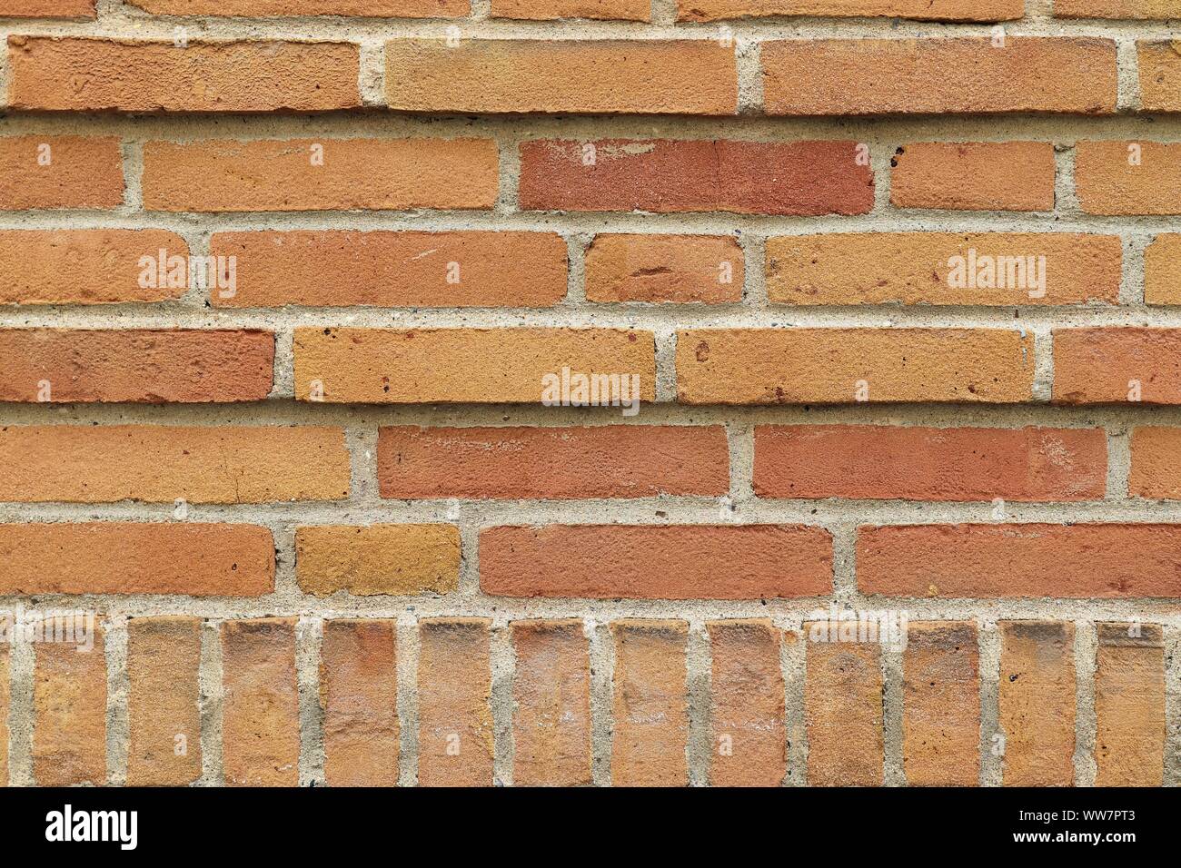 Detailed view on very old weathered brick walls in a grunge vintage ...