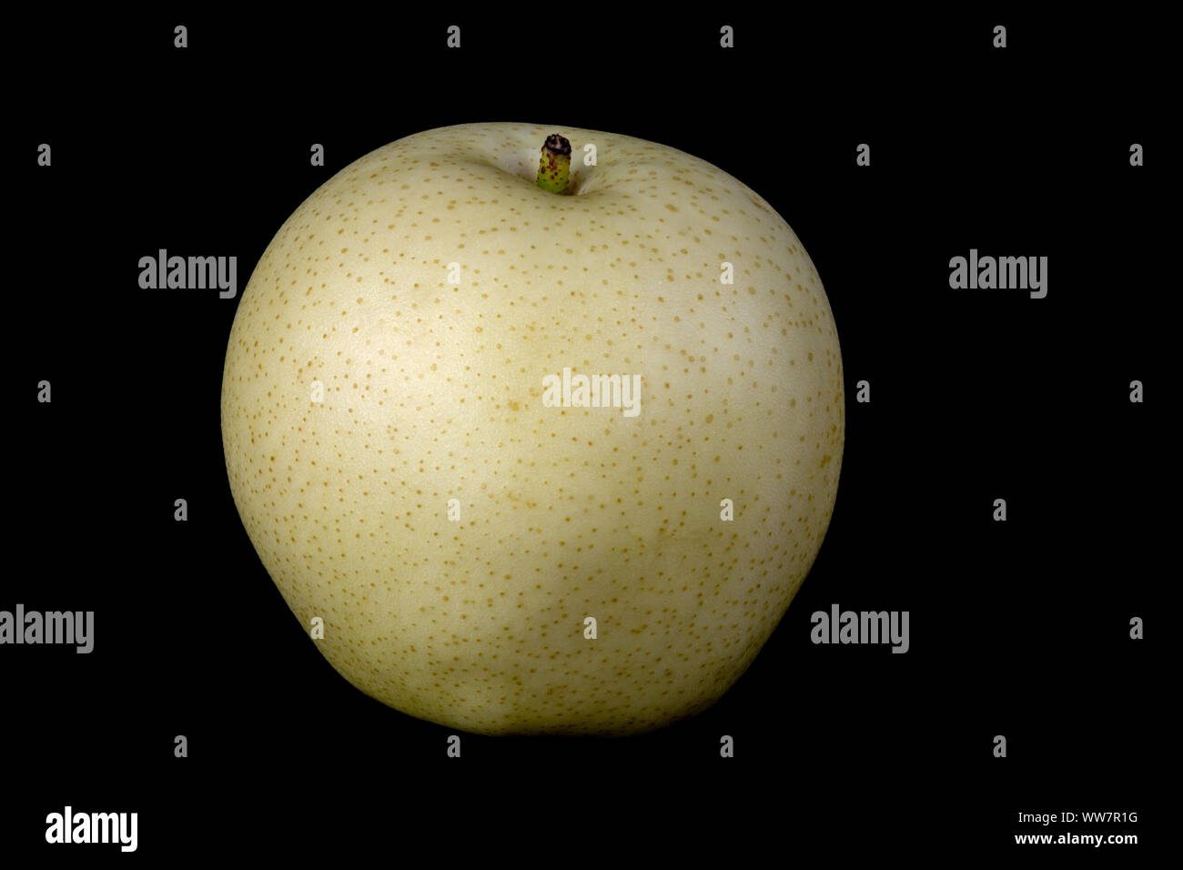 Asian pear or golden pear isolated on a black background Stock Photo ...