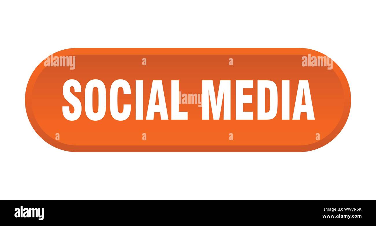 social media button. social media rounded orange sign. social media ...