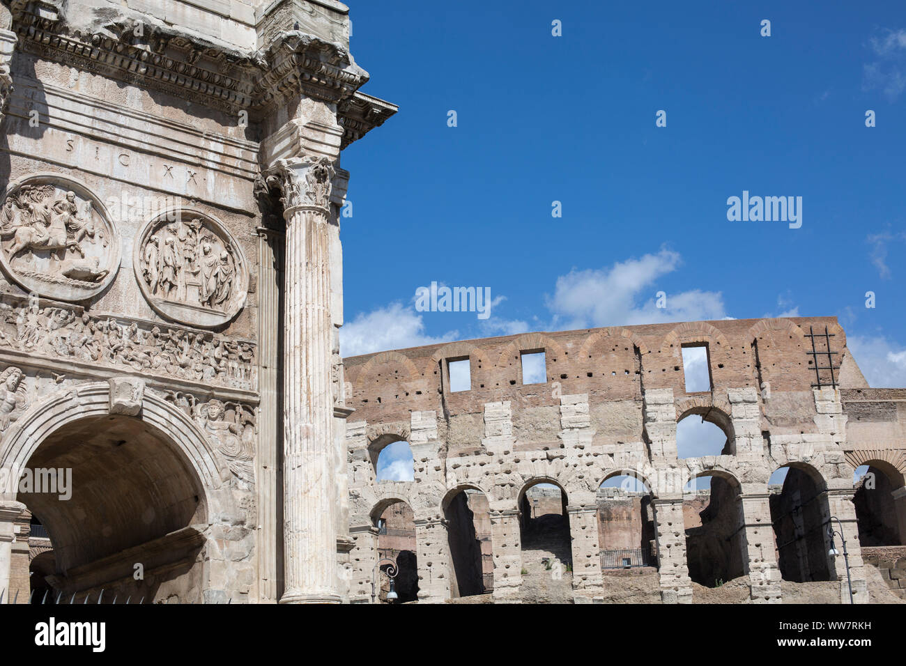 Italy, Rome, Meta Sudans and Coliseum Stock Photo - Alamy