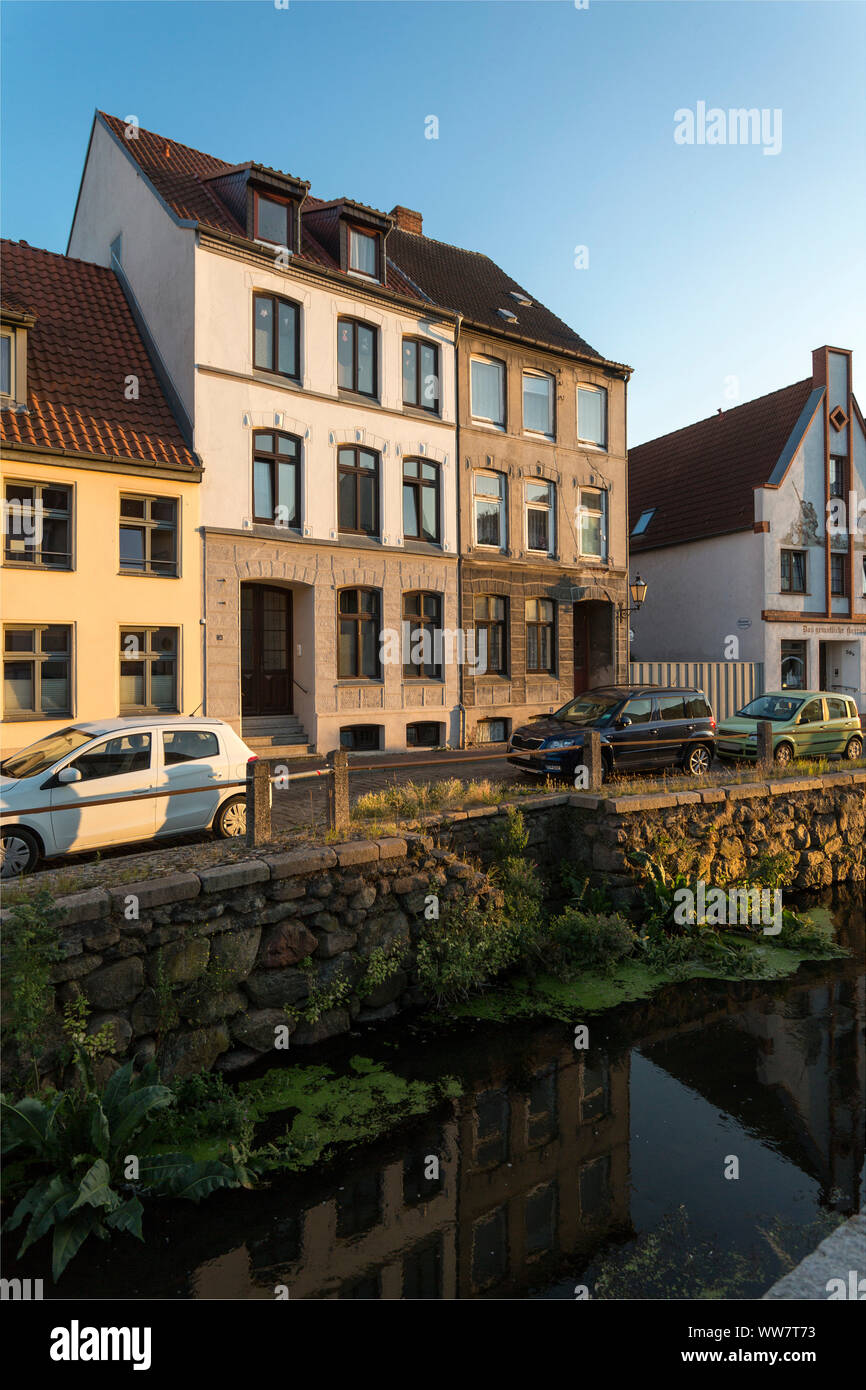 Germany, Wismar, houses at the Runde Grube Stock Photo - Alamy
