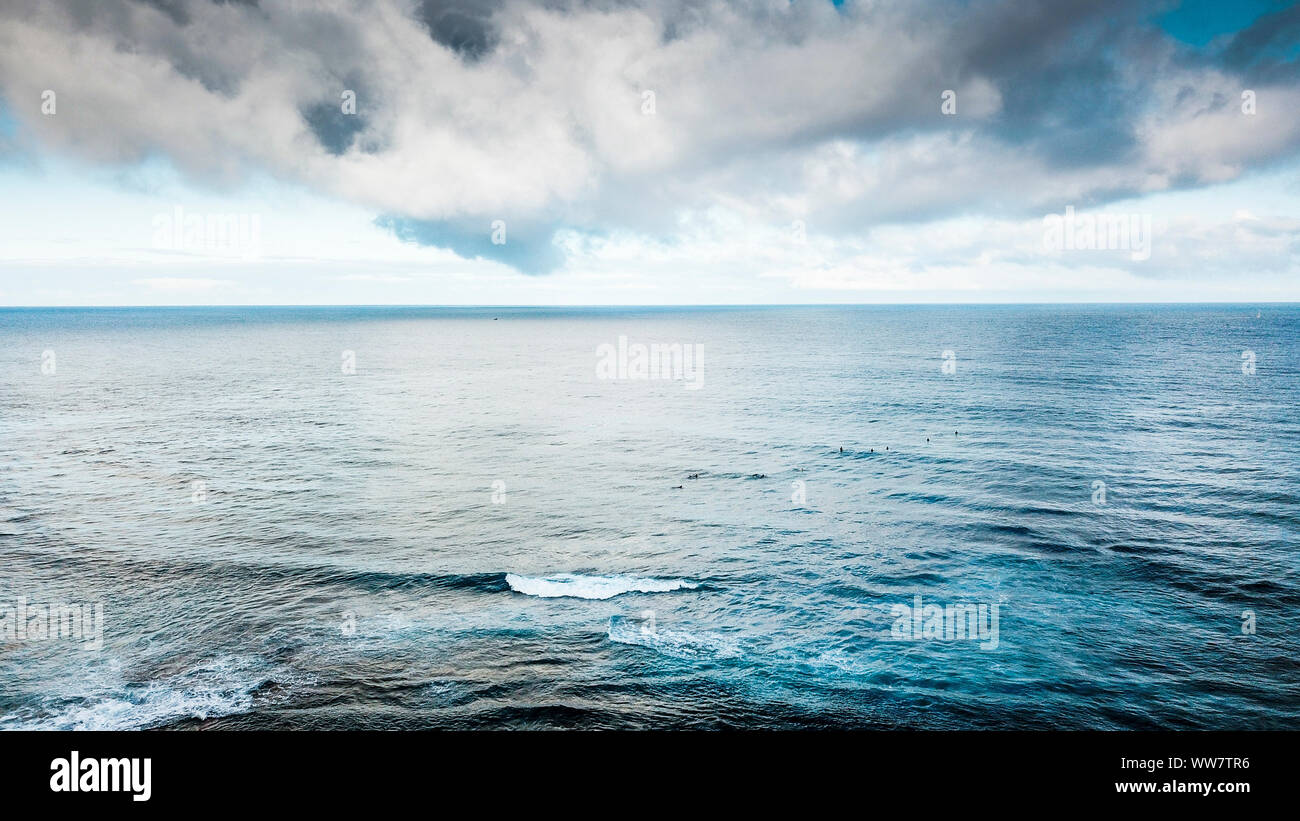 beautiful coloured blue aerial view of water and oceanic waves. great ...