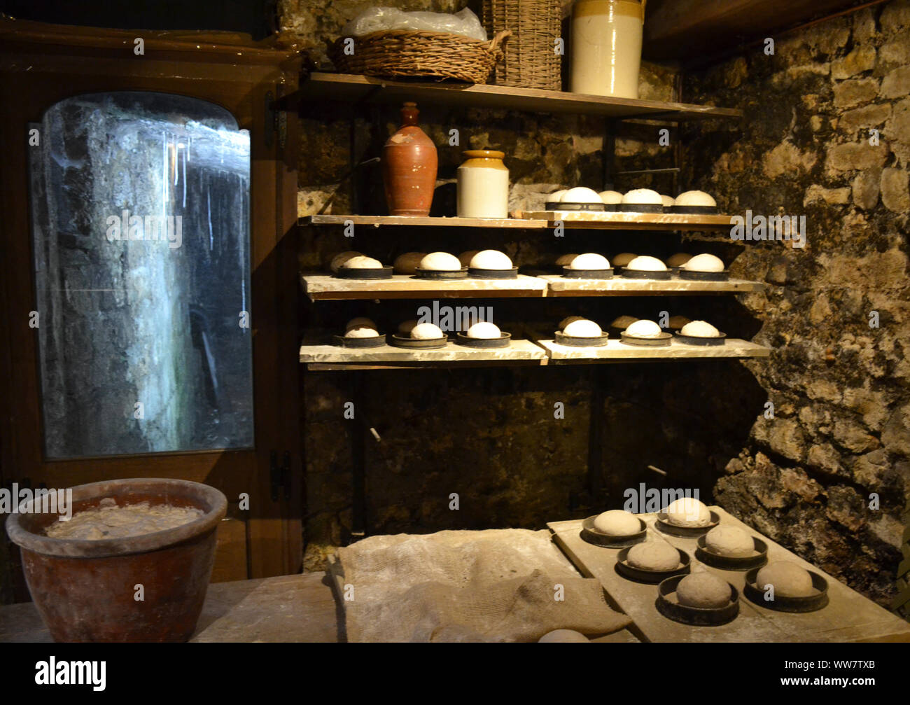 The original 17th-century kitchen and bakery in the cellar of Sally ...