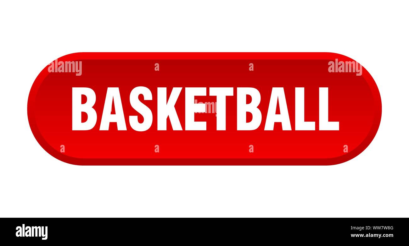 basketball button. basketball rounded red sign. basketball Stock Vector ...