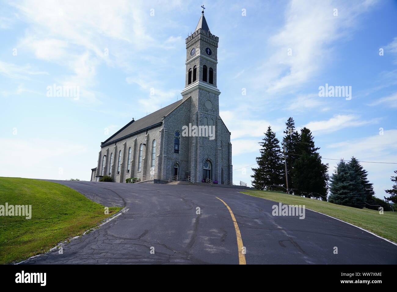 MaryTown, Wisconsin: St. Mary Holy Catholic Church towers high over the ...