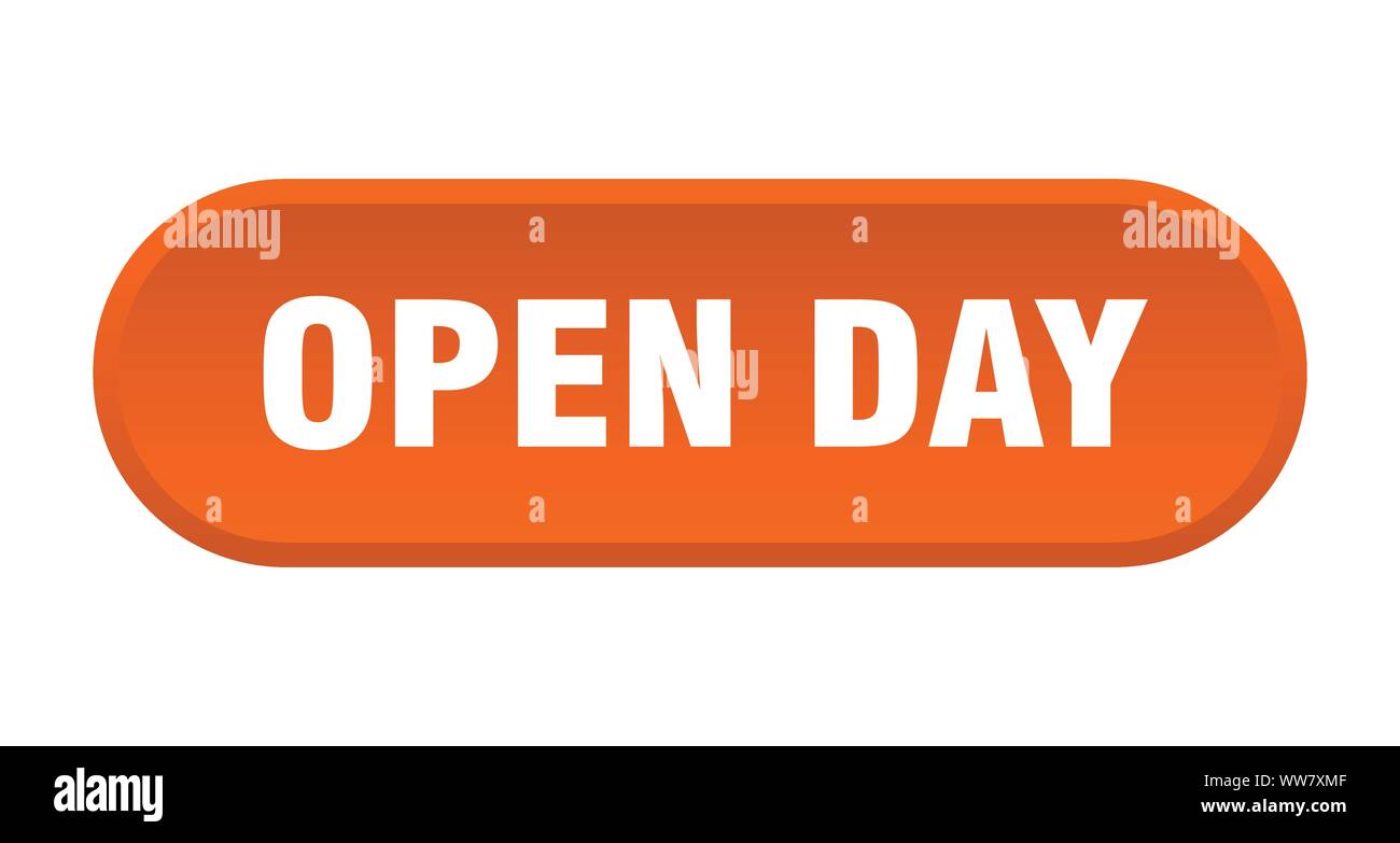open day button. open day rounded orange sign. open day Stock Vector ...