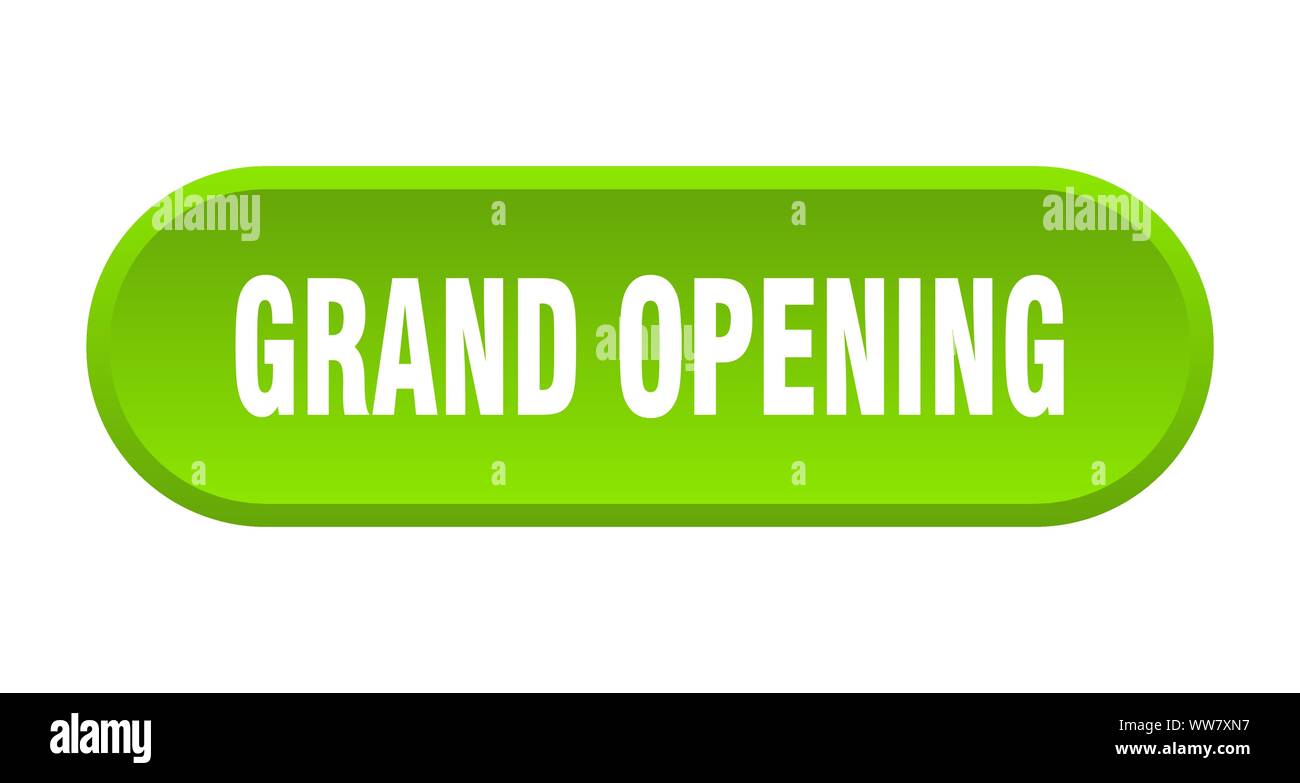 grand opening button. grand opening rounded green sign. grand opening ...