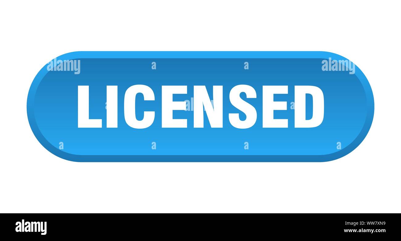 licensed button. licensed rounded blue sign. licensed Stock Vector ...
