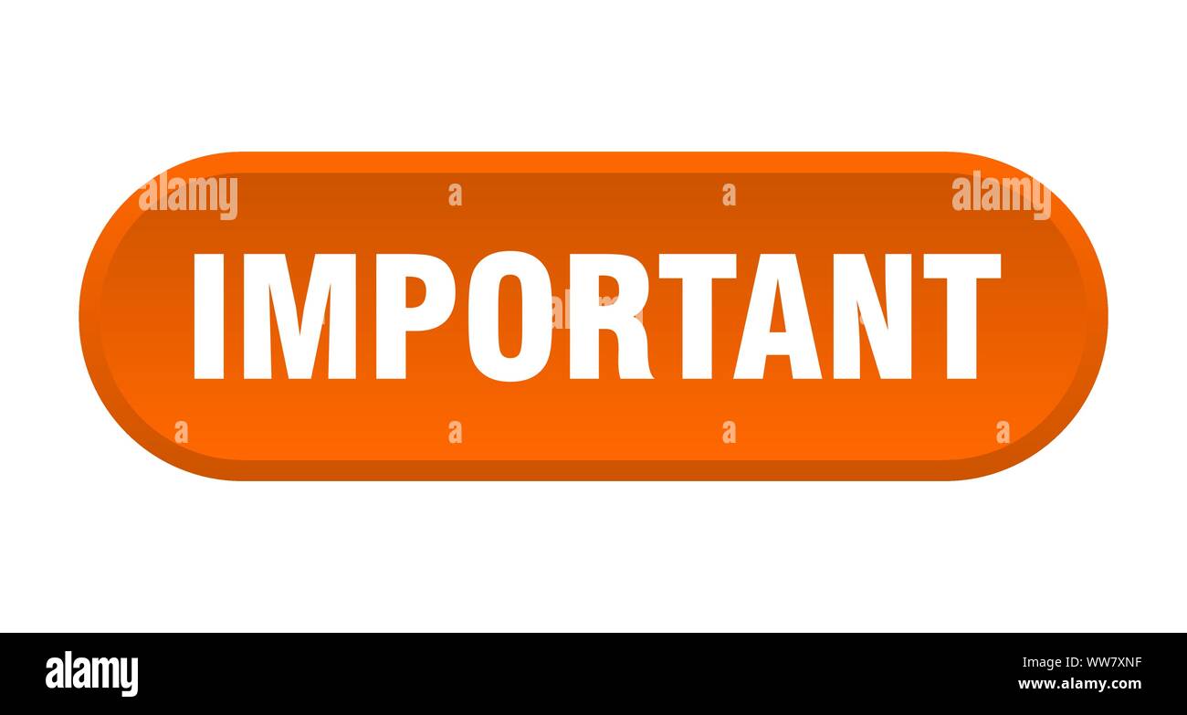 important button. important rounded orange sign. important Stock Vector ...