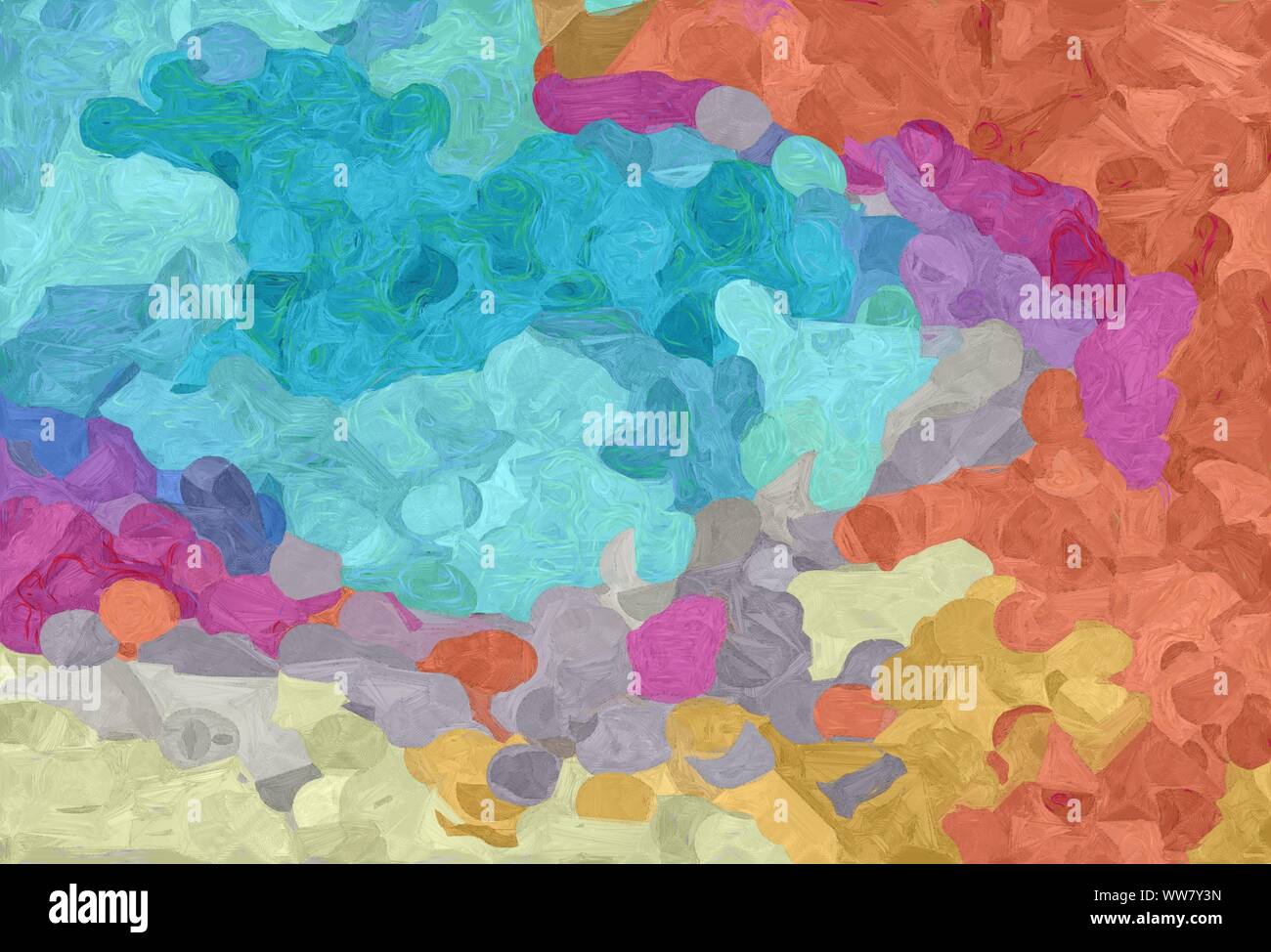 abstract creative painting style with dark gray, light sea green and ...
