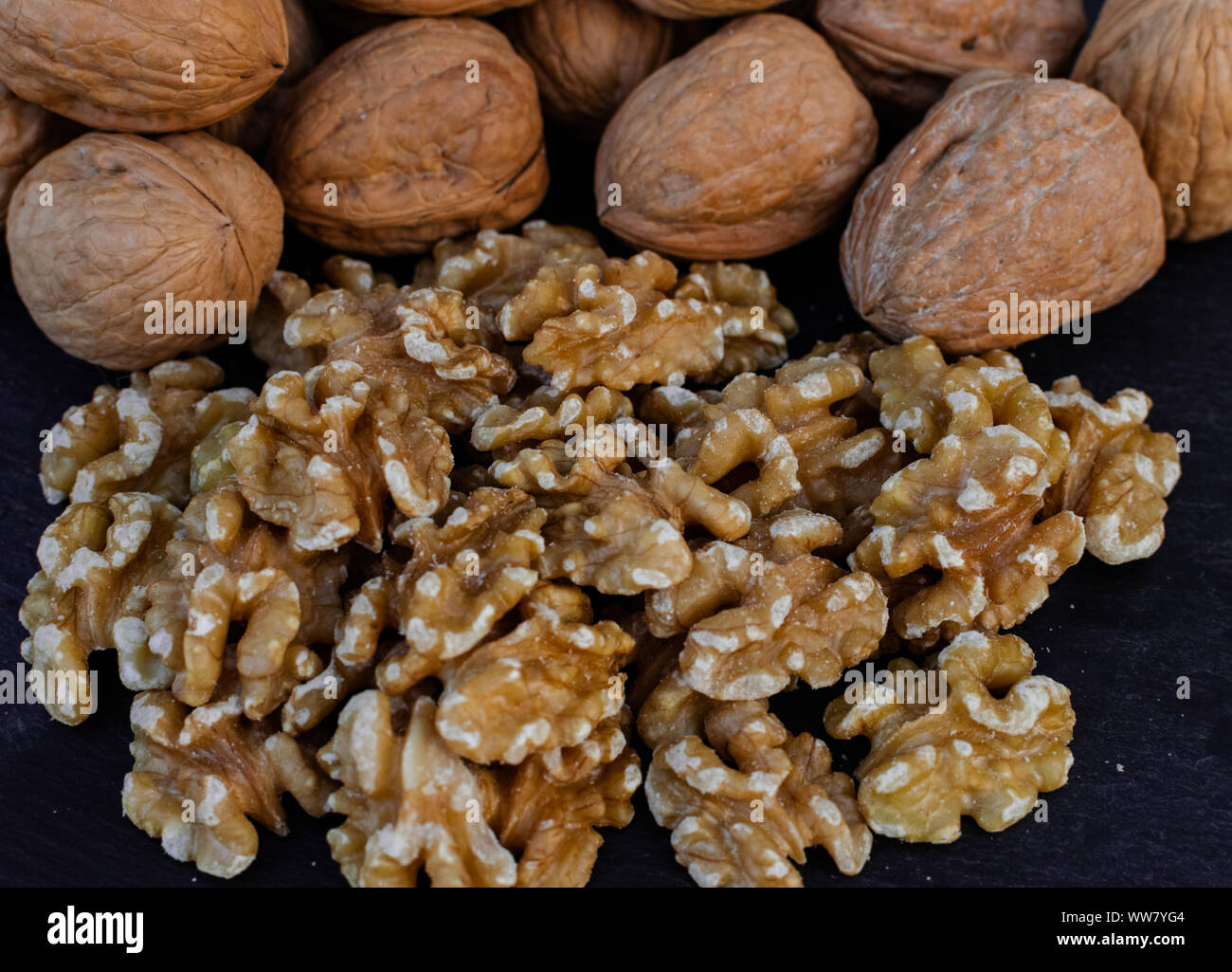 Top view walnut without hi-res stock photography and images - Alamy