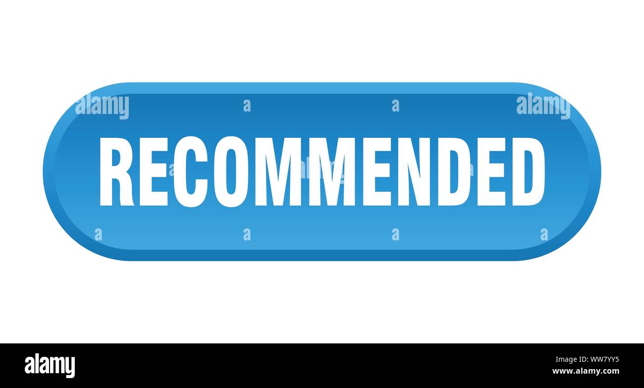 recommended button. recommended rounded blue sign. recommended Stock ...