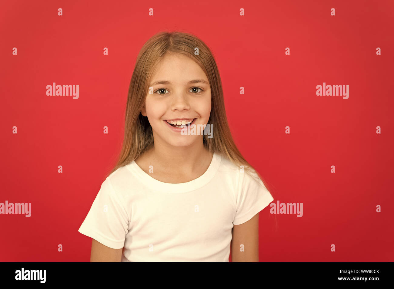 Smiling beauty. Brilliant smile concept. Girl happy smiling face over ...