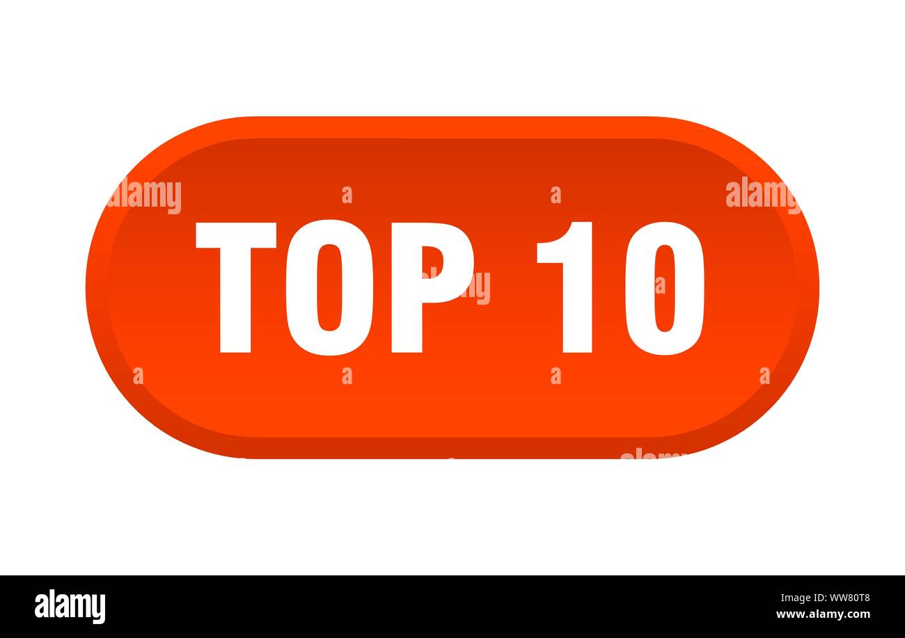 top 10 button. top 10 rounded orange sign. top 10 Stock Vector Image ...