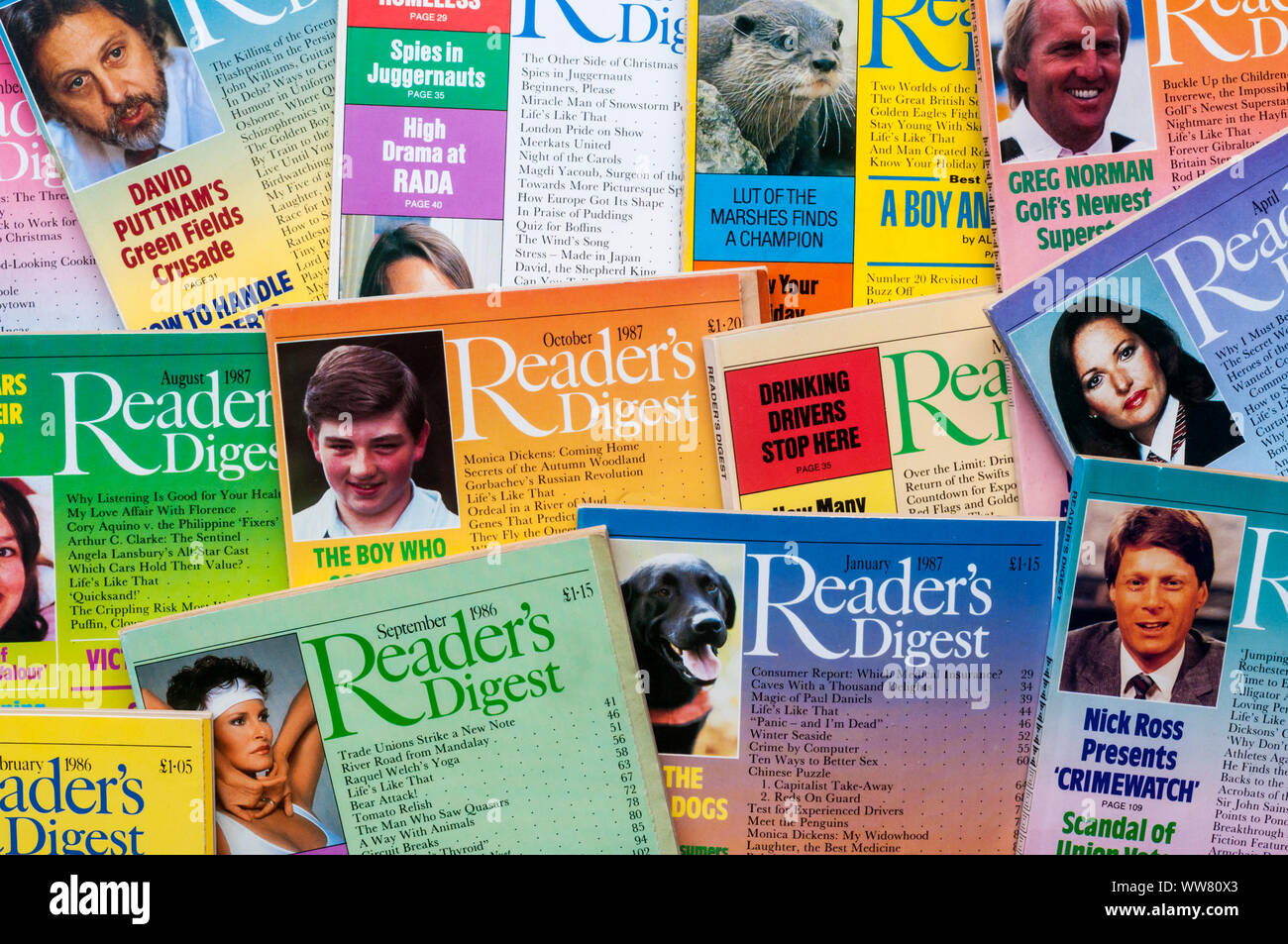 Reader's Digest magazines from the 1980s Stock Photo - Alamy
