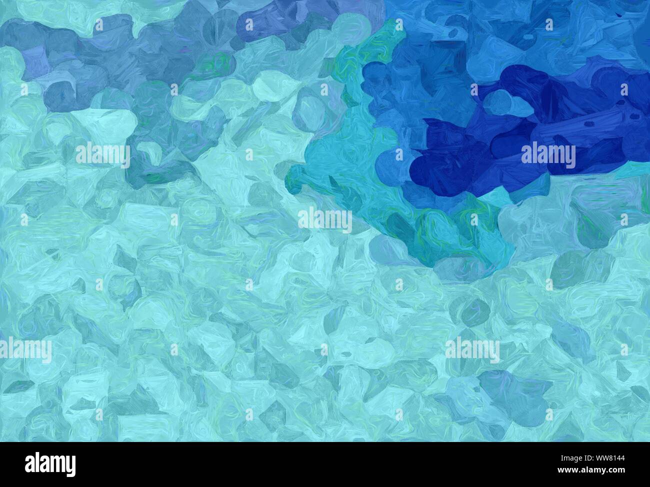 abstract natural painting style with sky blue, strong blue and steel ...