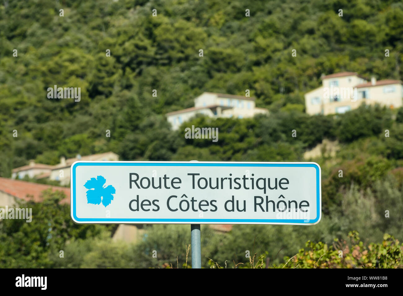Road sign of the route touristique des cotes du rhone hi-res stock ...