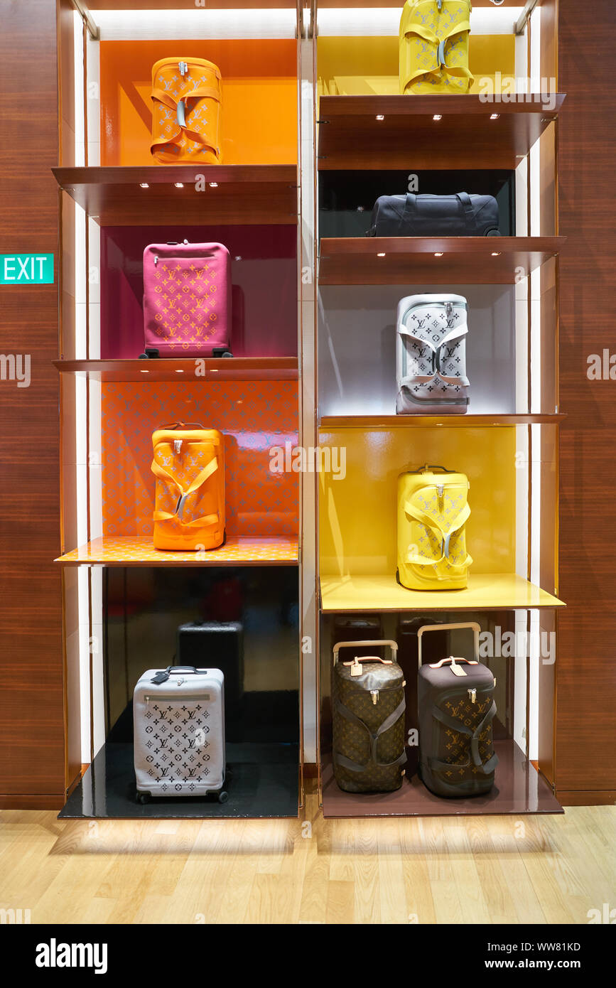 SINGAPORE - CIRCA APRIL, 2019: goods on display at Louis Vuitton store ...