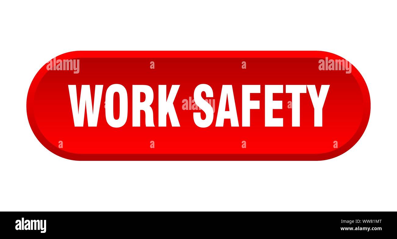 work safety button. work safety rounded red sign. work safety Stock ...