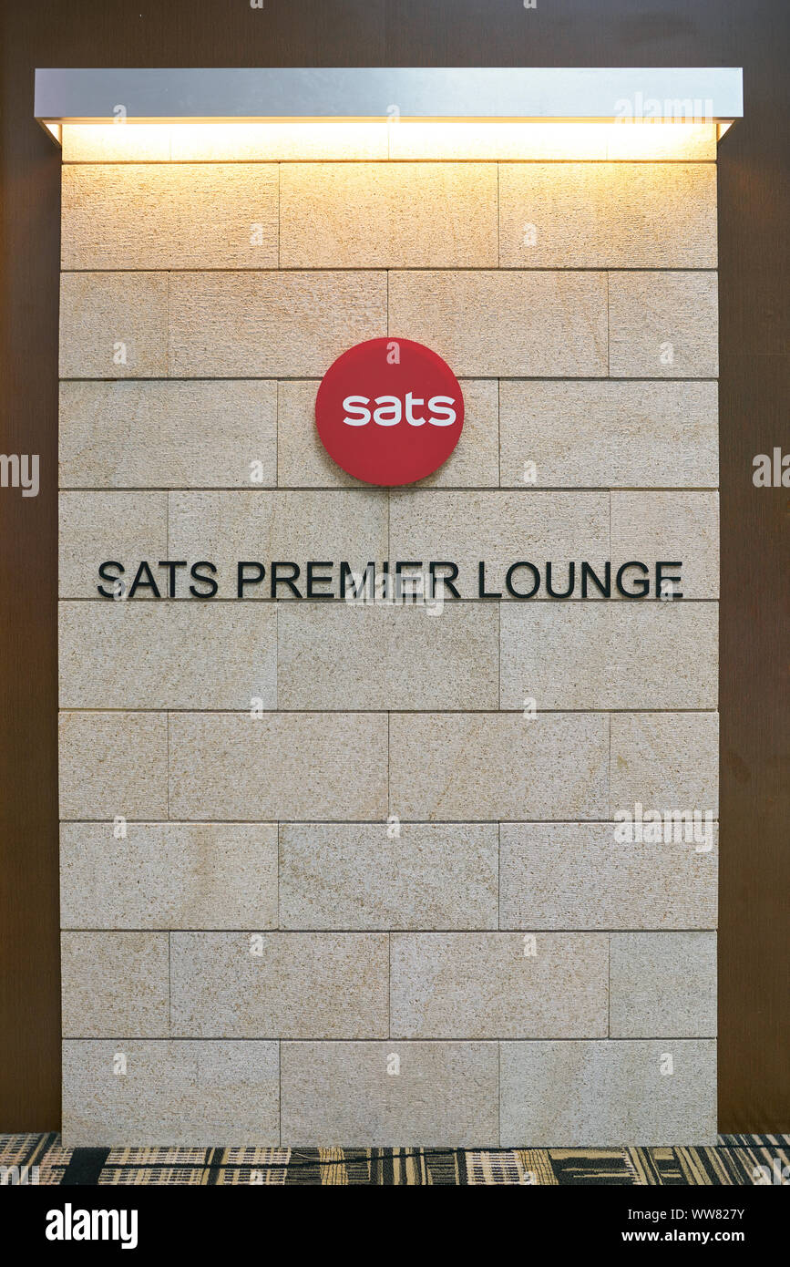 SINGAPORE - CIRCA APRIL, 2019: SATS Premier Lounge sign seen at ...