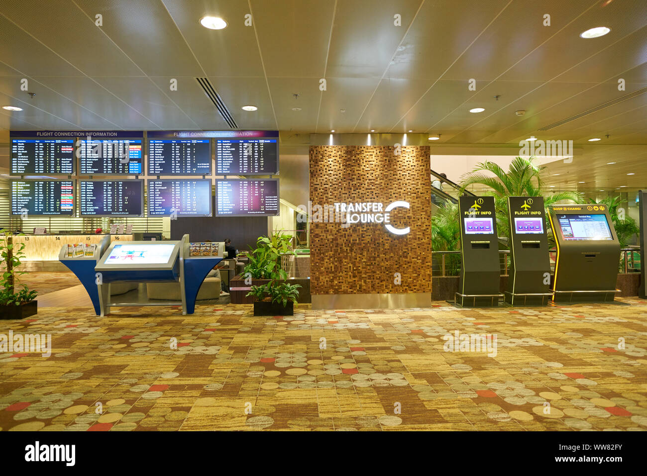 SINGAPORE - CIRCA APRIL, 2019: interior shot of Singapore Changi ...