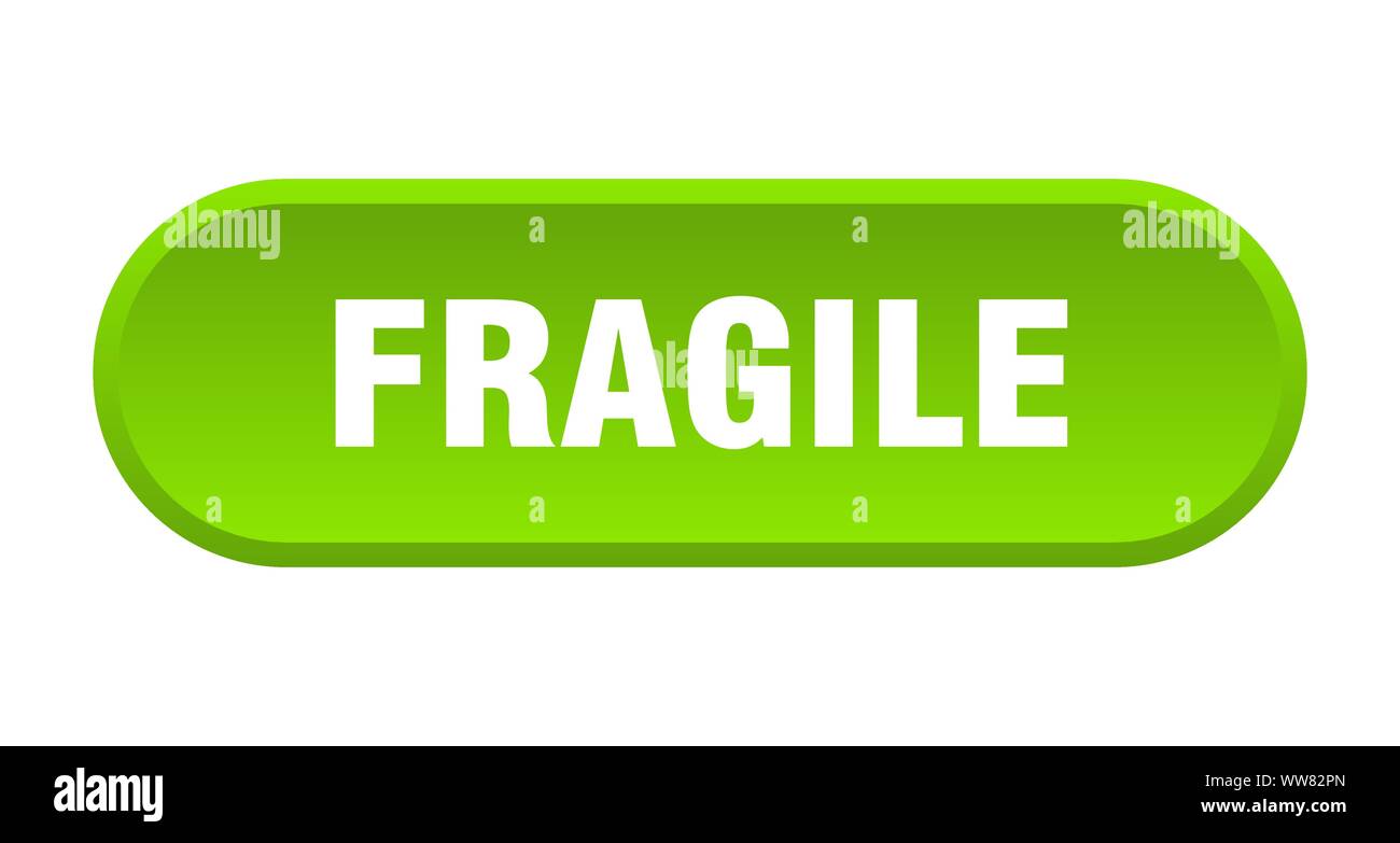 fragile button. fragile rounded green sign. fragile Stock Vector Image ...