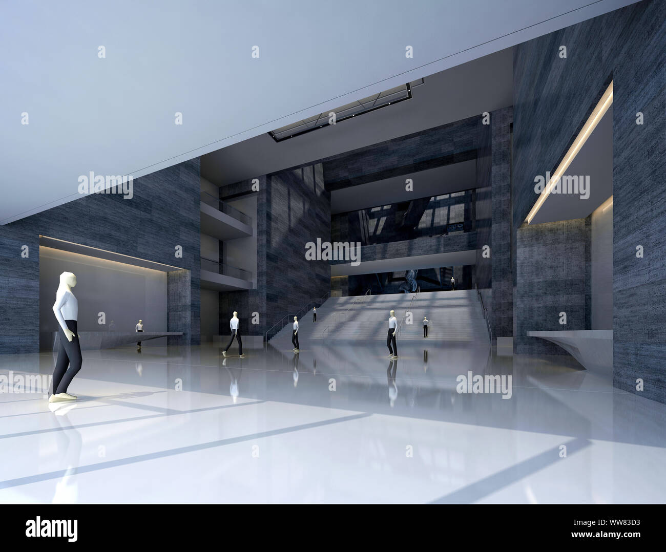 3d render of building interior reception Stock Photo - Alamy