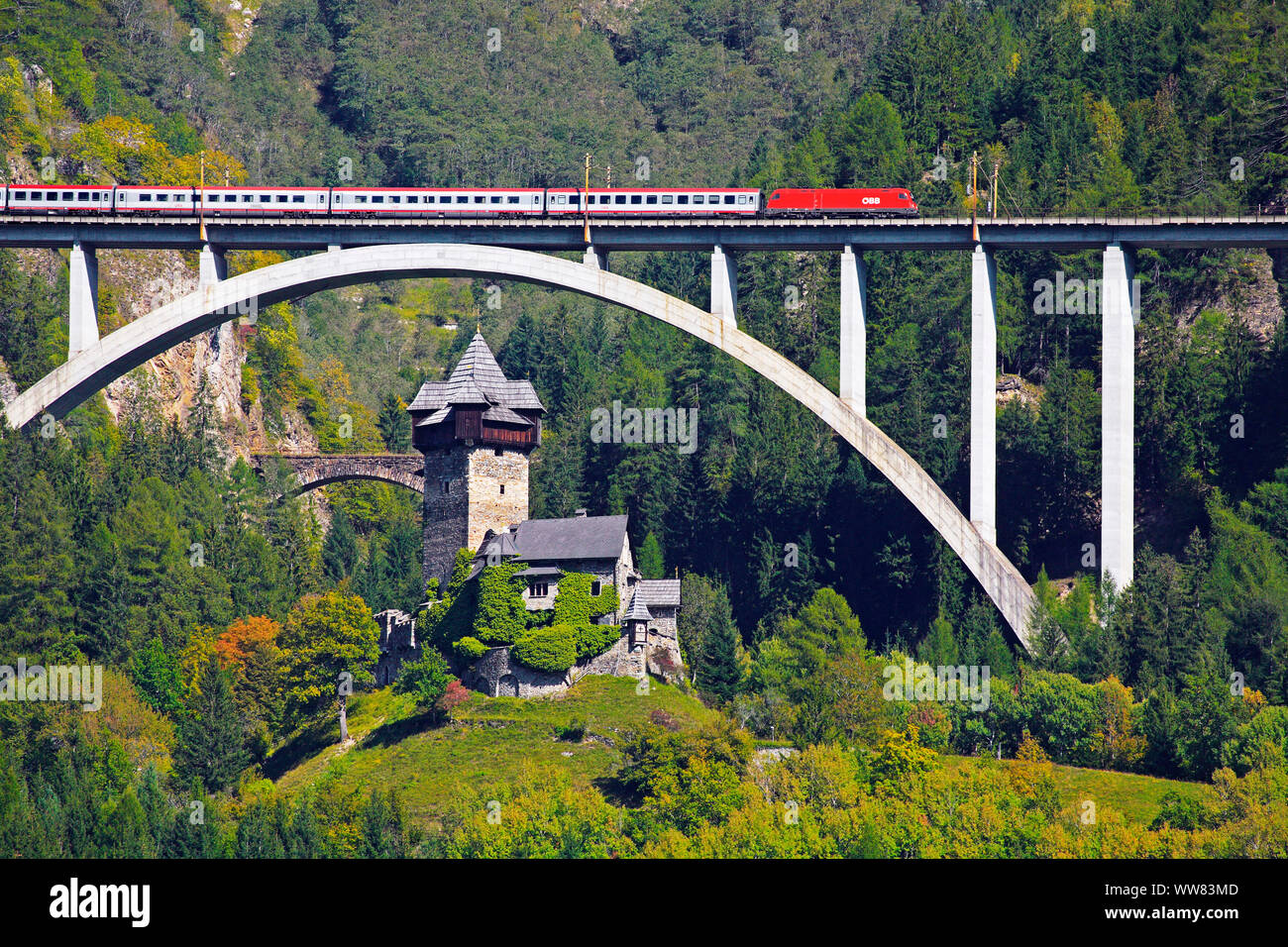 Passenger train of the austrian federal railroad a bb hi-res stock ...