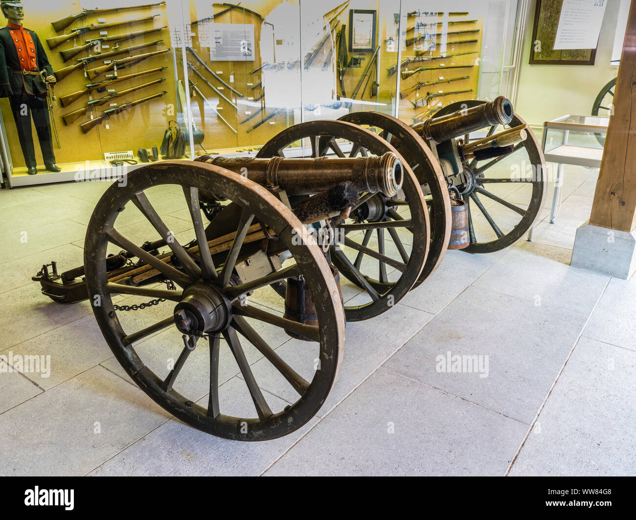 Medieval artillery in the town museum in Brugg Stock Photo - Alamy
