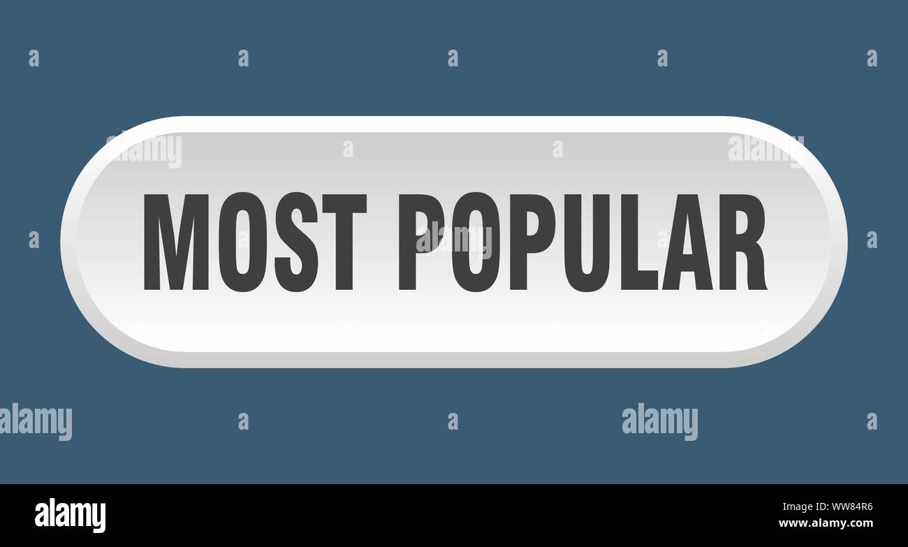 most popular button. most popular rounded white sign. most popular ...