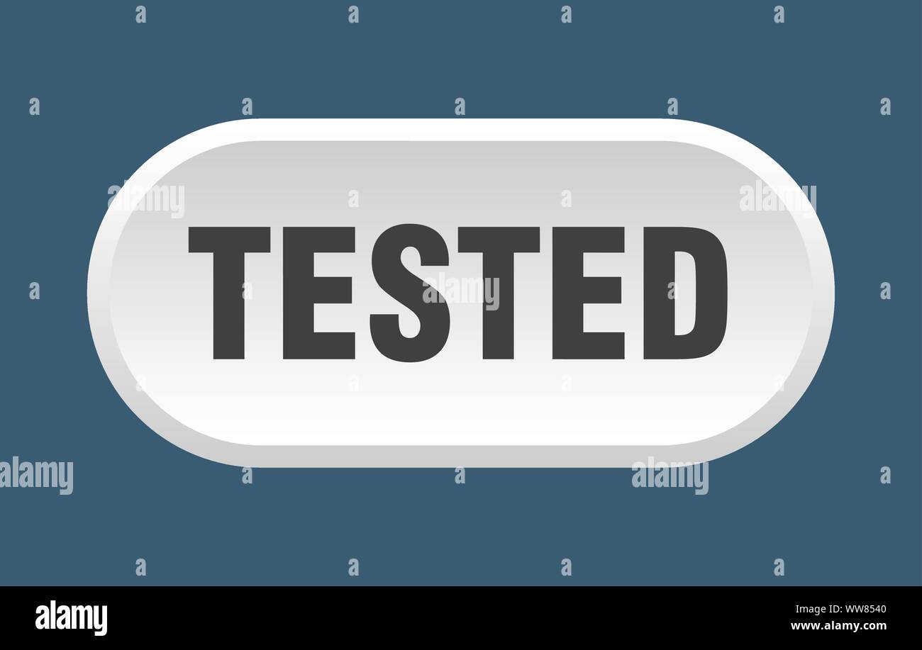 tested button. tested rounded white sign. tested Stock Vector Image ...