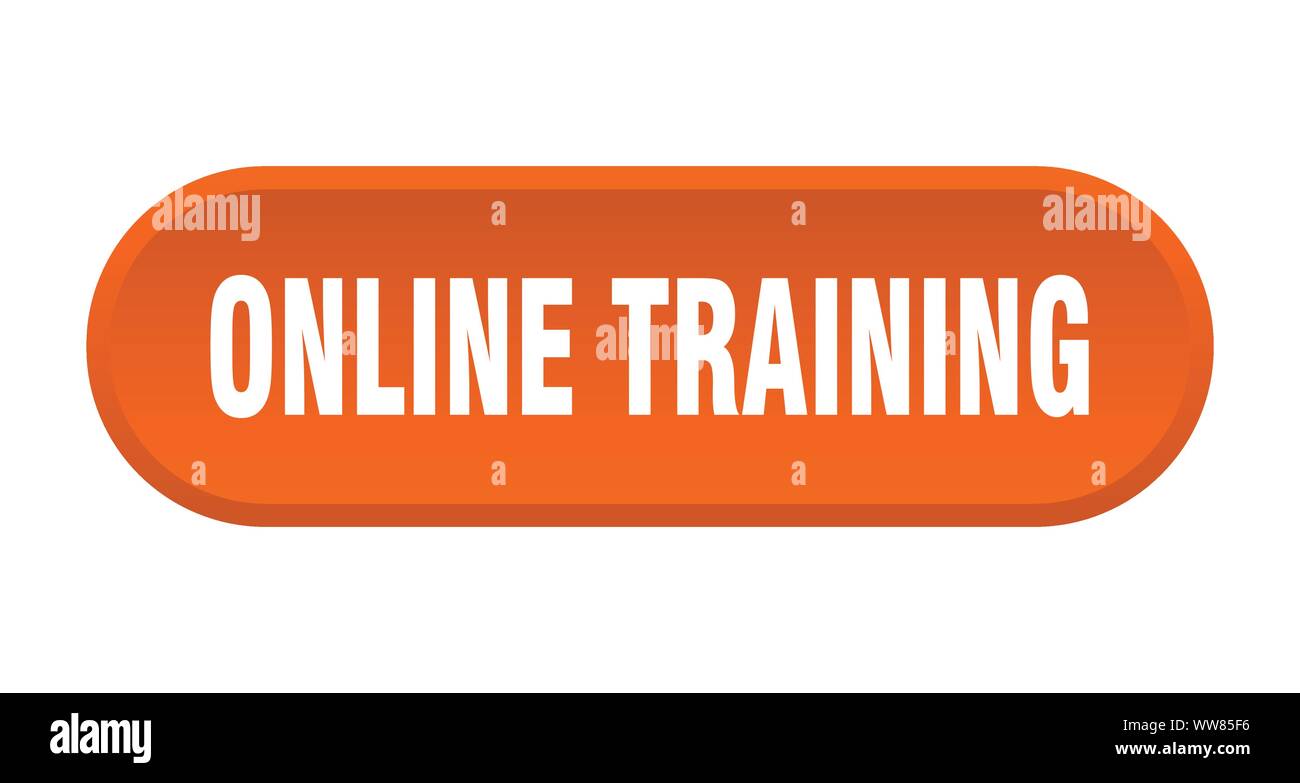 online training button. online training rounded orange sign. online ...