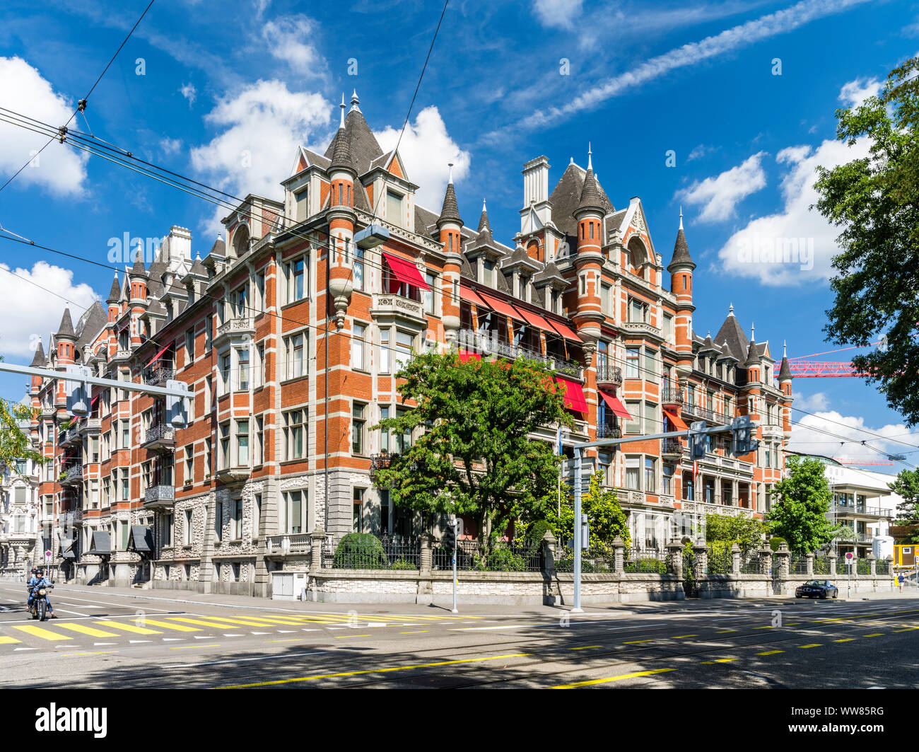 Red castle at the General-Guisan-Quai in Zurich Stock Photo - Alamy