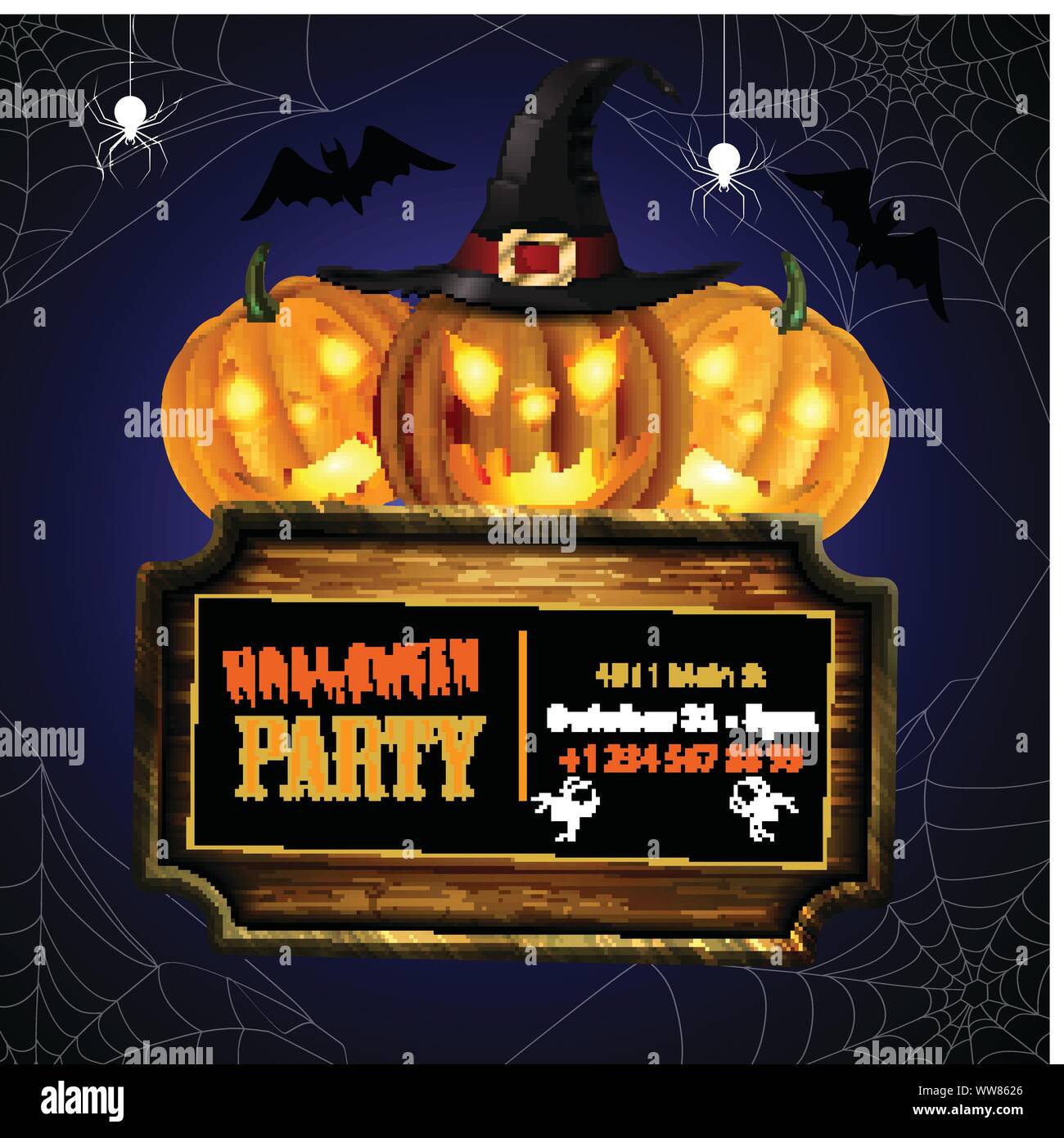 Halloween vector card or background. Vector art Stock Vector Image ...