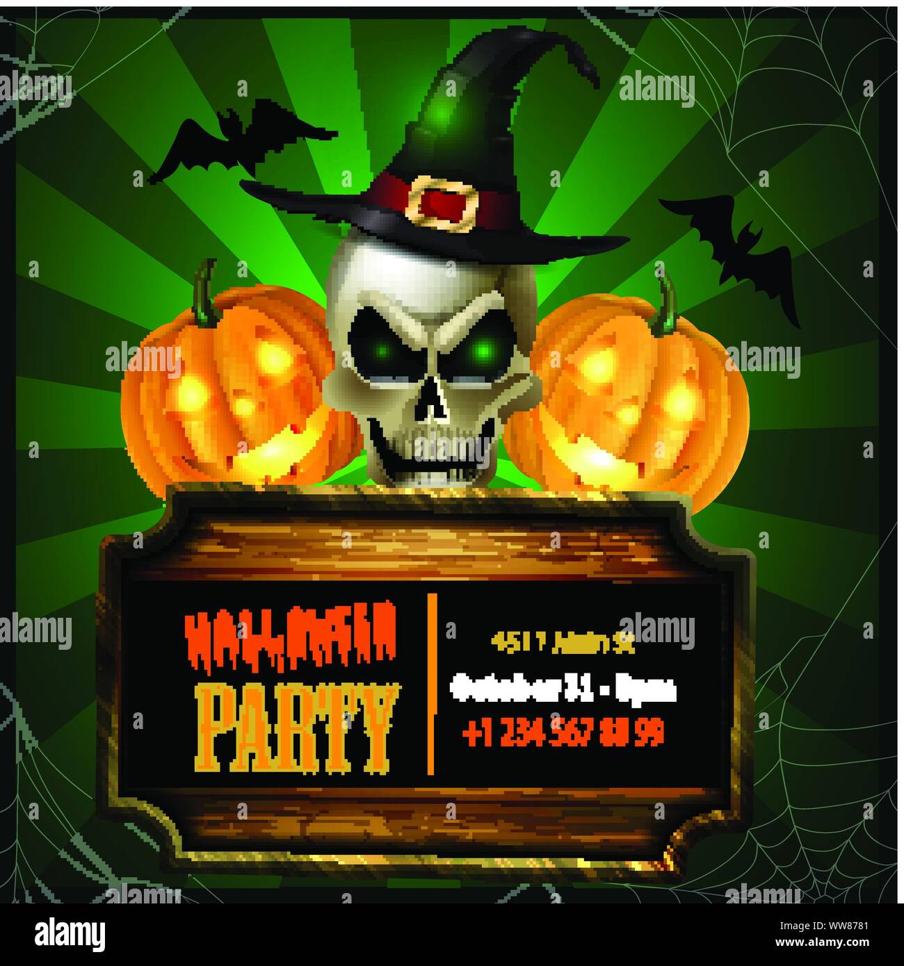 Halloween vector card or background. Vector art Stock Vector Image ...
