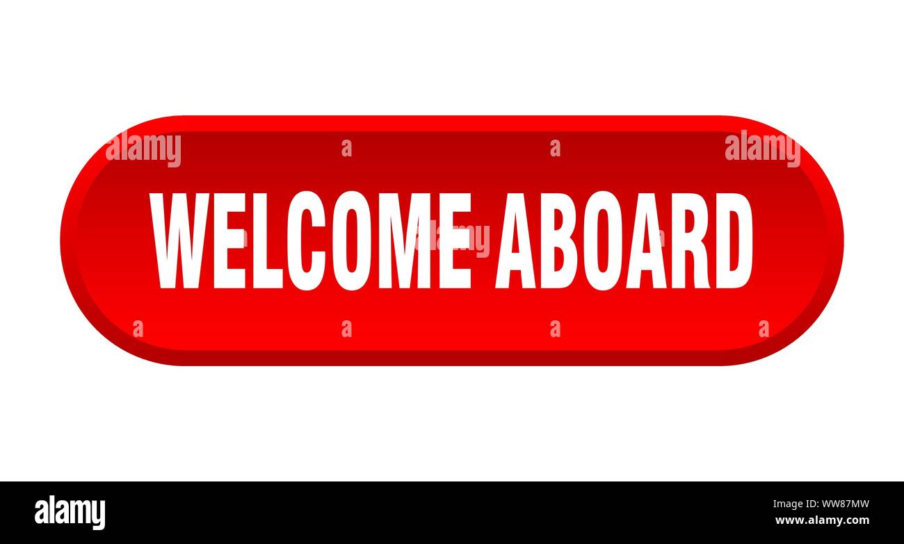 welcome aboard button. welcome aboard rounded red sign. welcome aboard ...